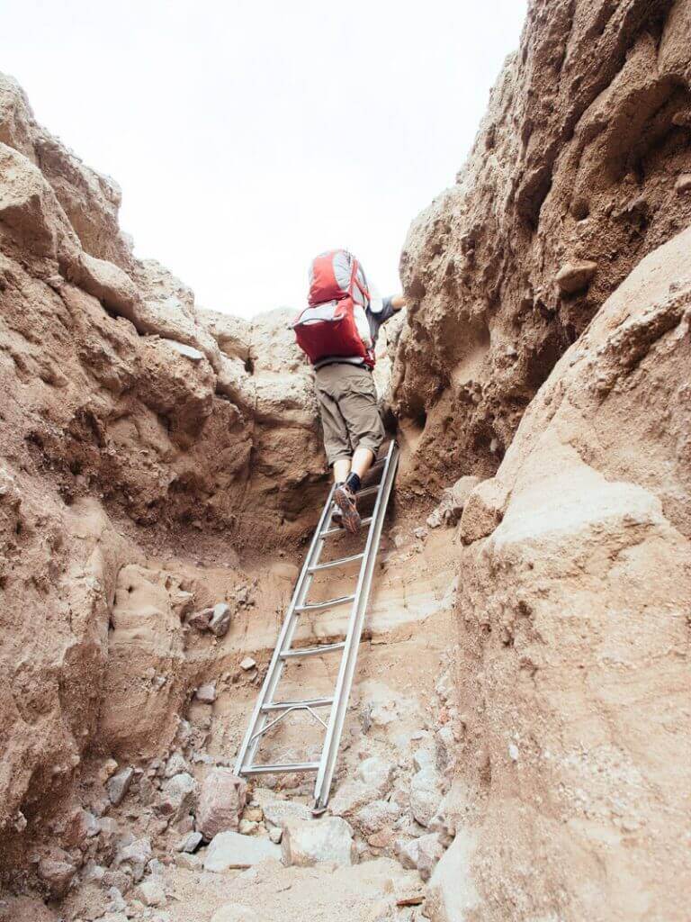 Climbing the Ladder Canyon Trail in Mecca Hills - Garden Betty