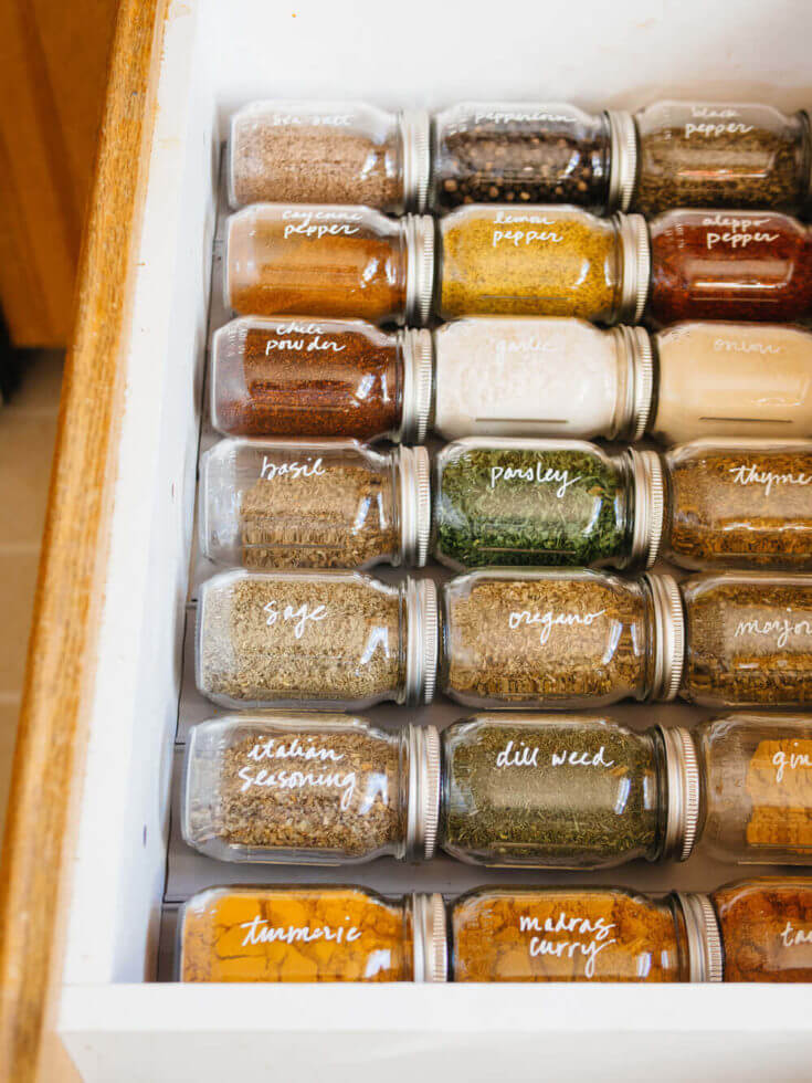Get More Organized With This Simple DIY Spice Drawer Hack